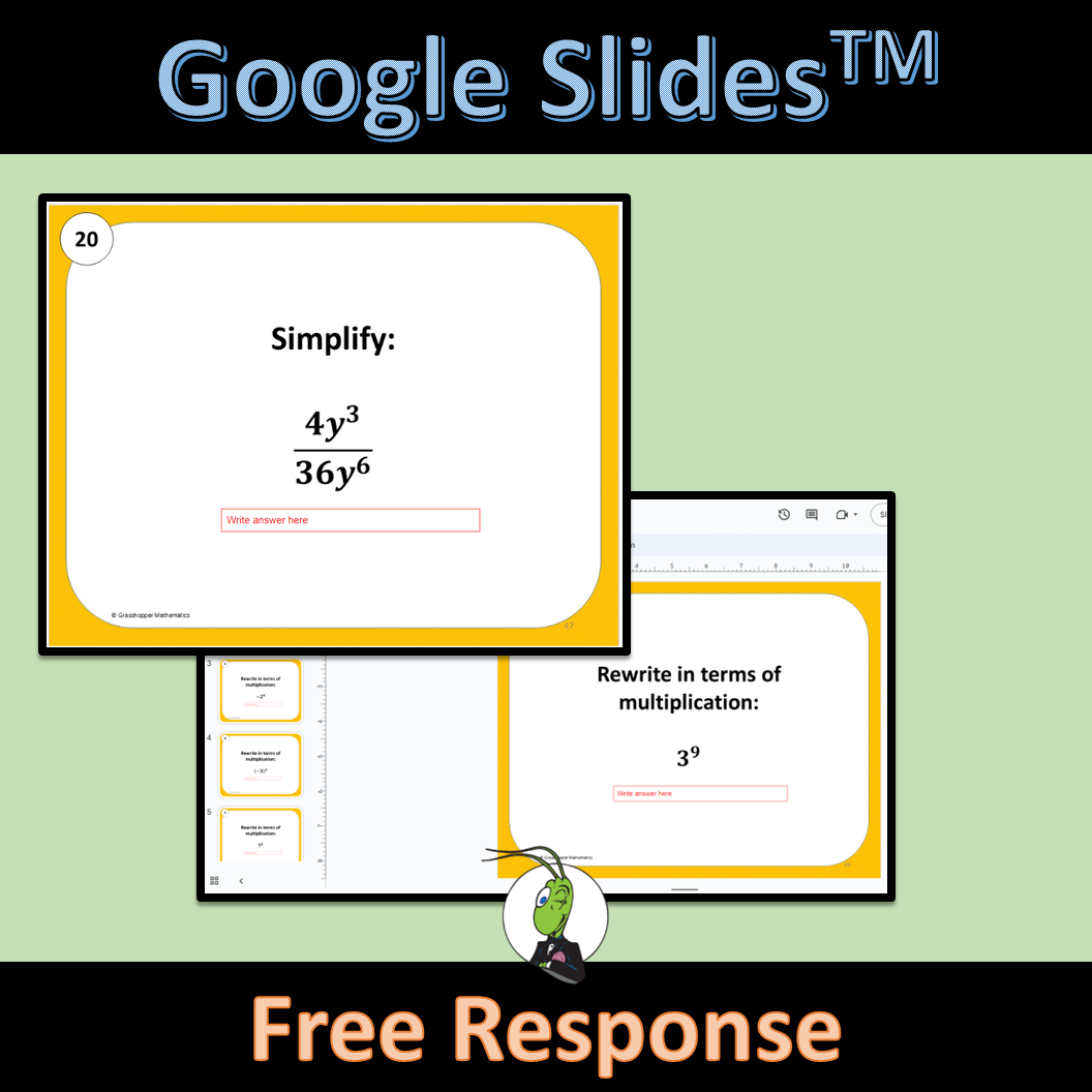 Exponent Rules Algebra 1 Task Cards | Google Forms and Slides | Made By ...
