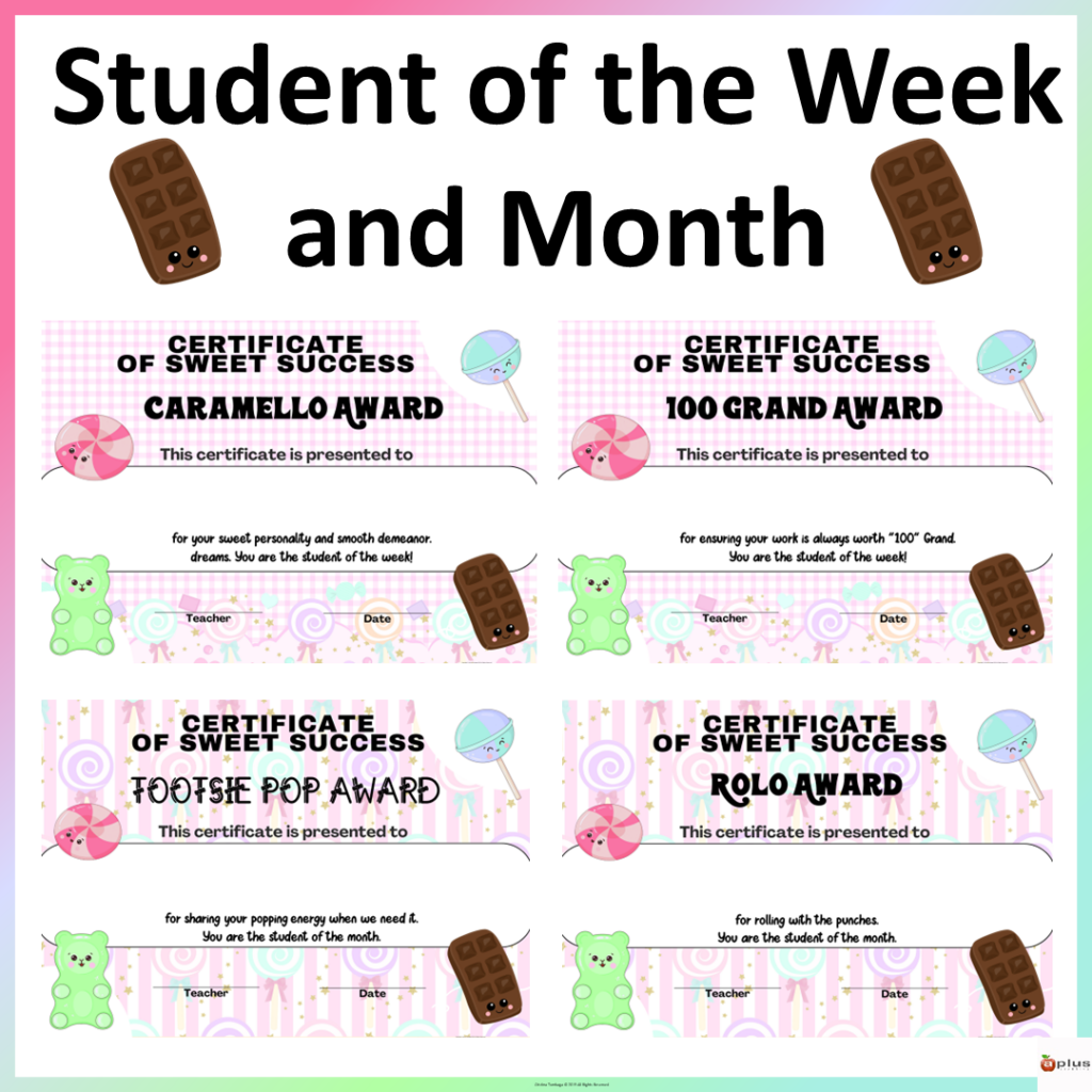 Candy Bar Awards Student of the Week and Student of the Month ...