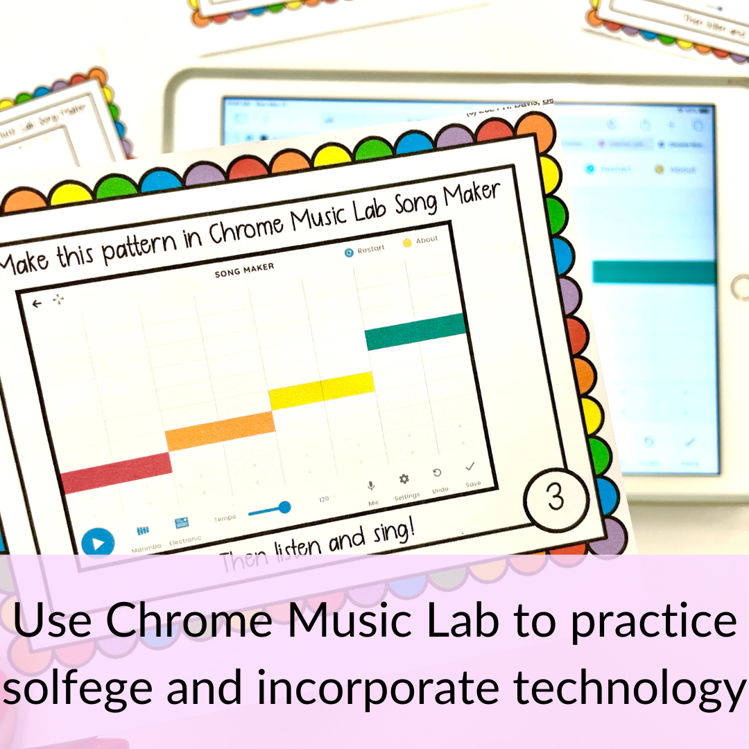 Chrome Music Lab Sol Mi La Do Task Cards for Practicing in Elementary ...