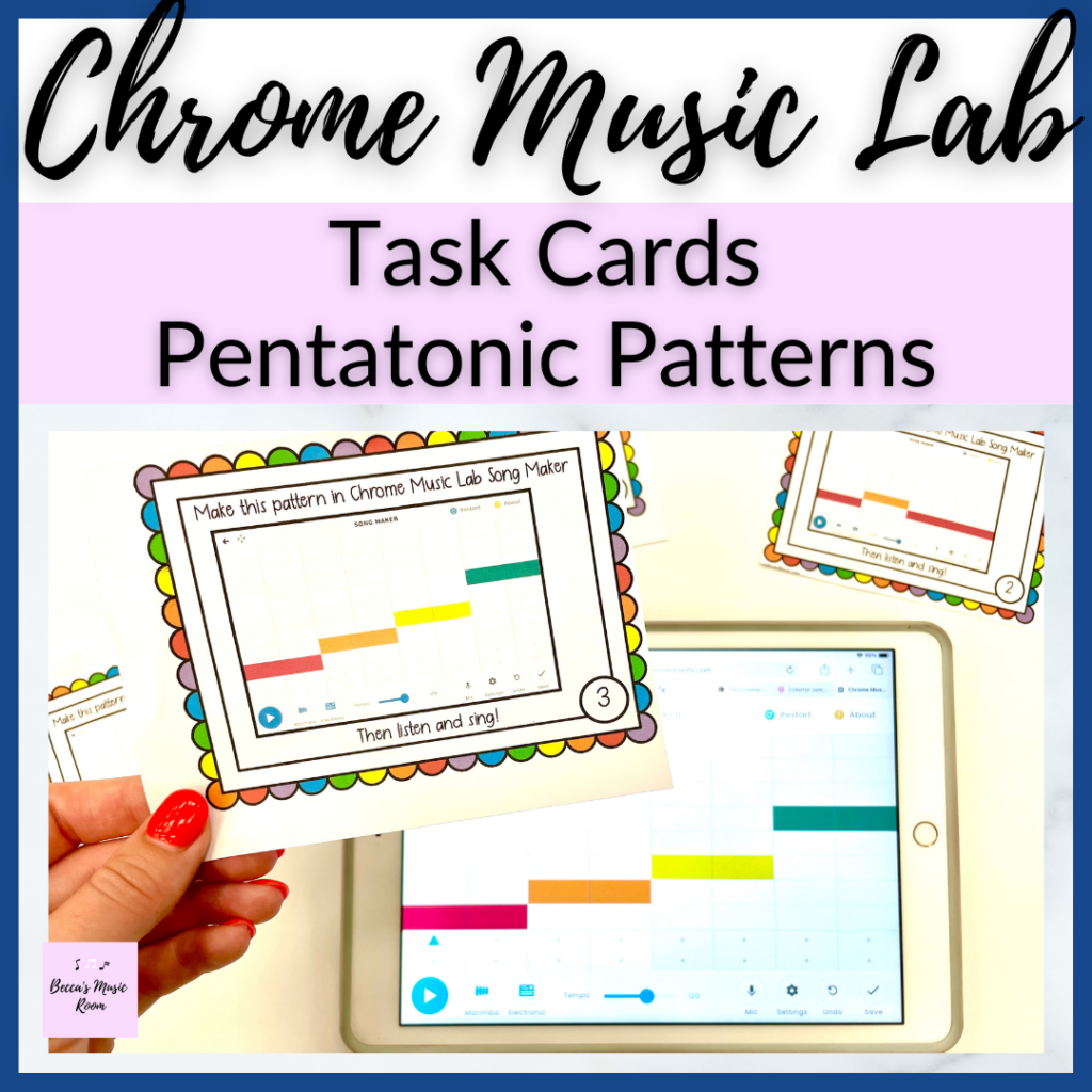 Pentatonic Chrome Music Lab Task Cards for Sol Mi La Do Re Elementary ...