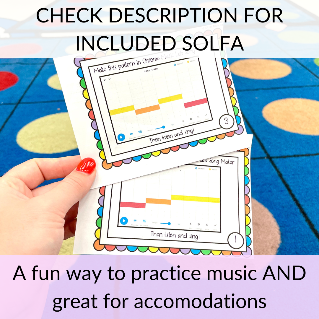 Chrome Music Lab Task Cards for Practicing Sol + Mi in Elementary Music ...