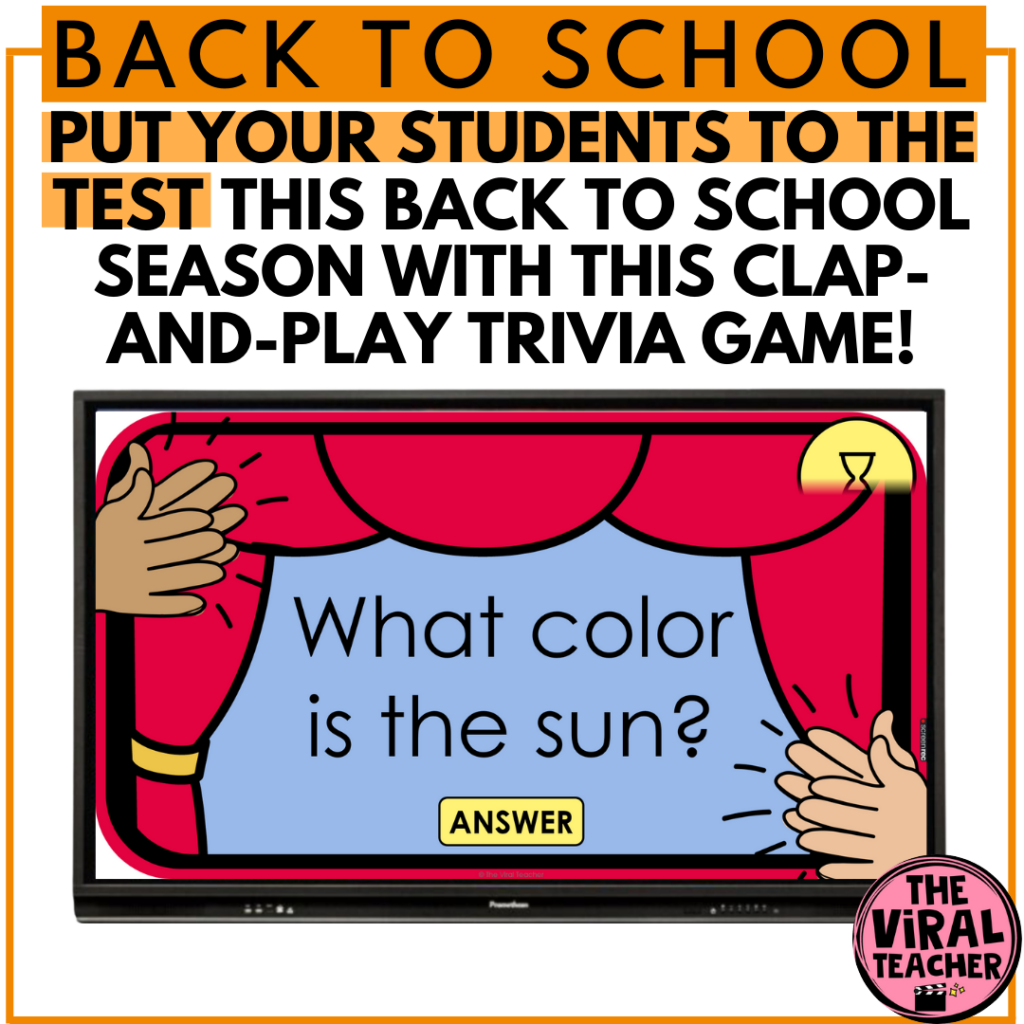 Back to School Trivia Game First Day of School Activity for ...