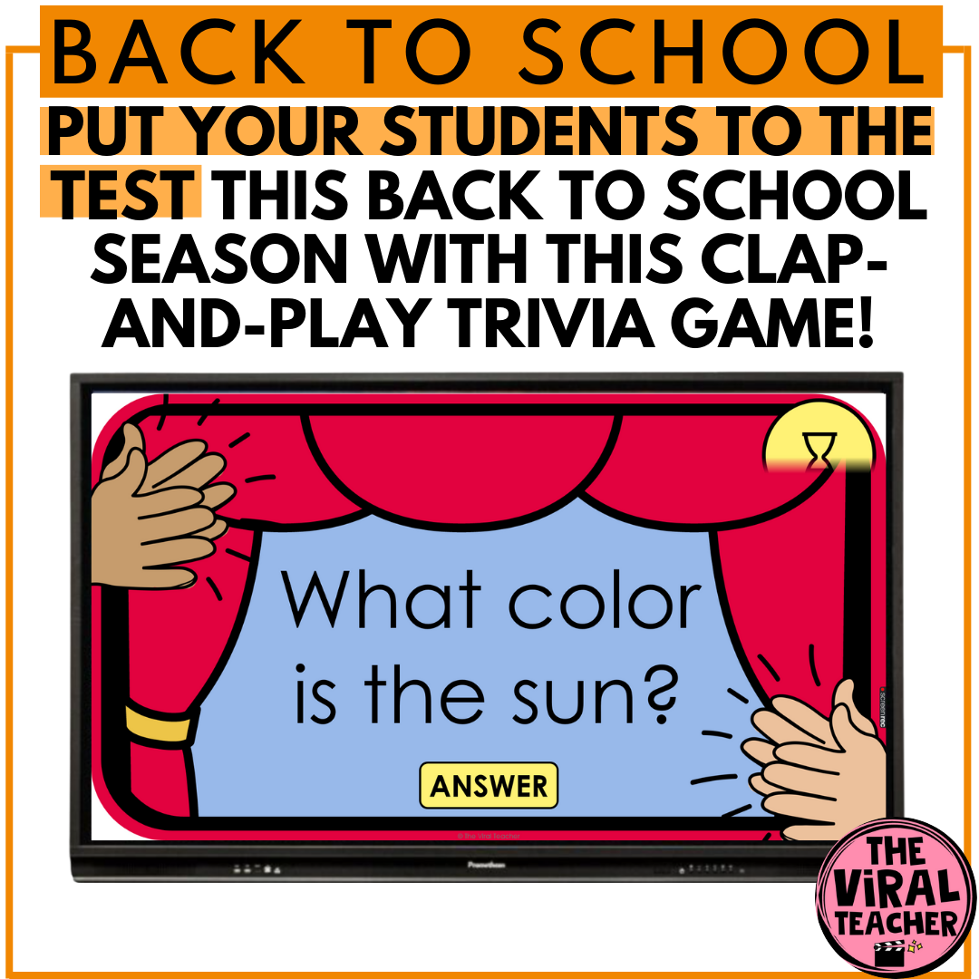 Back to School Trivia Game First Day of School Activity for ...
