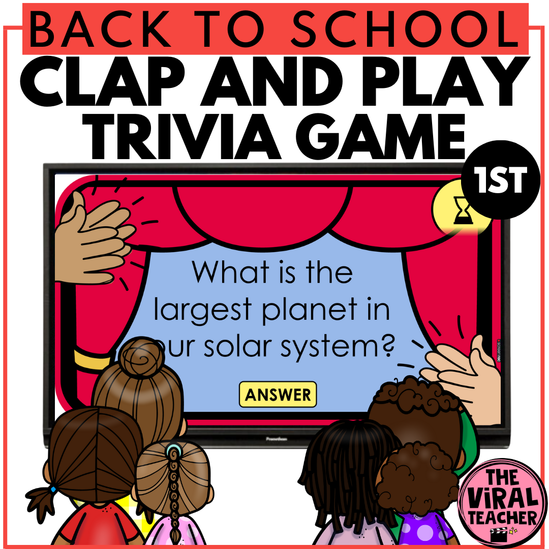 1st Grade First Day of School Activity Back to School PowerPoint Trivia ...