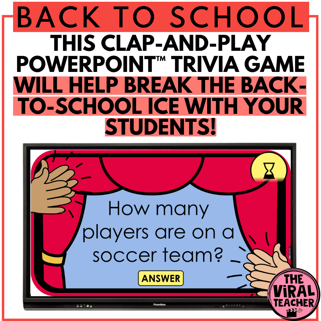 1st Grade First Day of School Activity Back to School PowerPoint Trivia ...