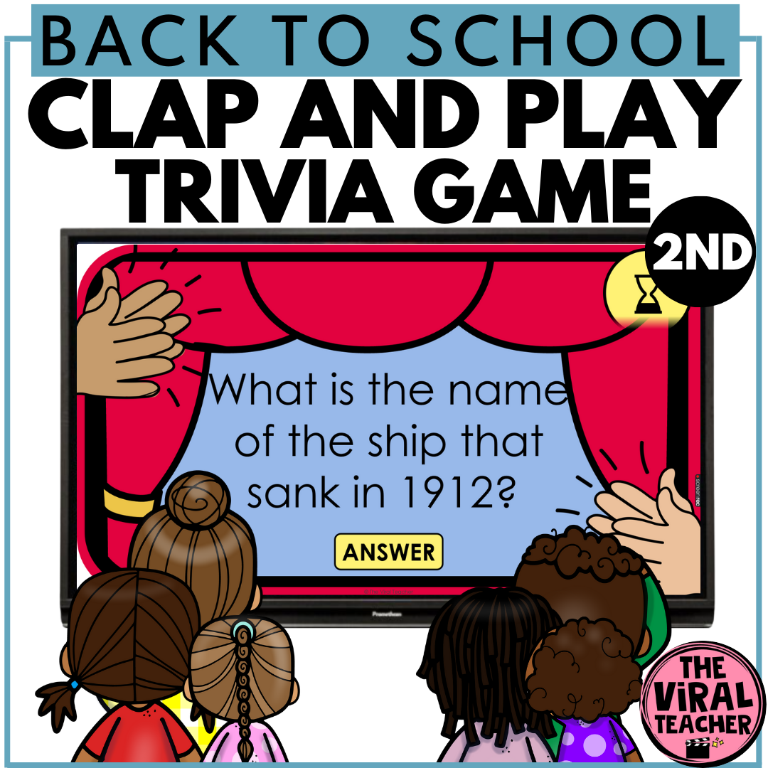 First Day of School Activity for 2nd Grade Back to School Trivia Game ...