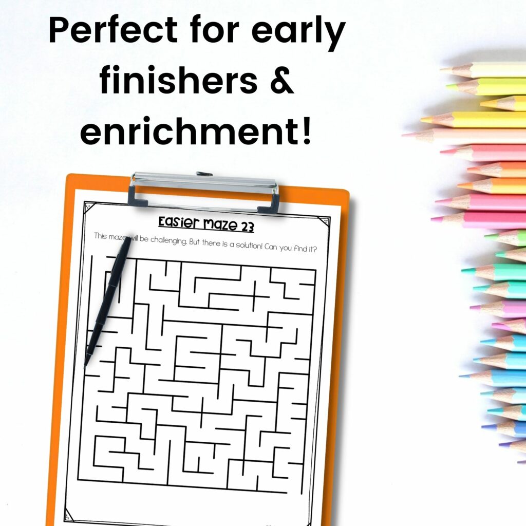 Early and Fast Finishers Mazes -- 50 Easy Maze Puzzles for Young ...