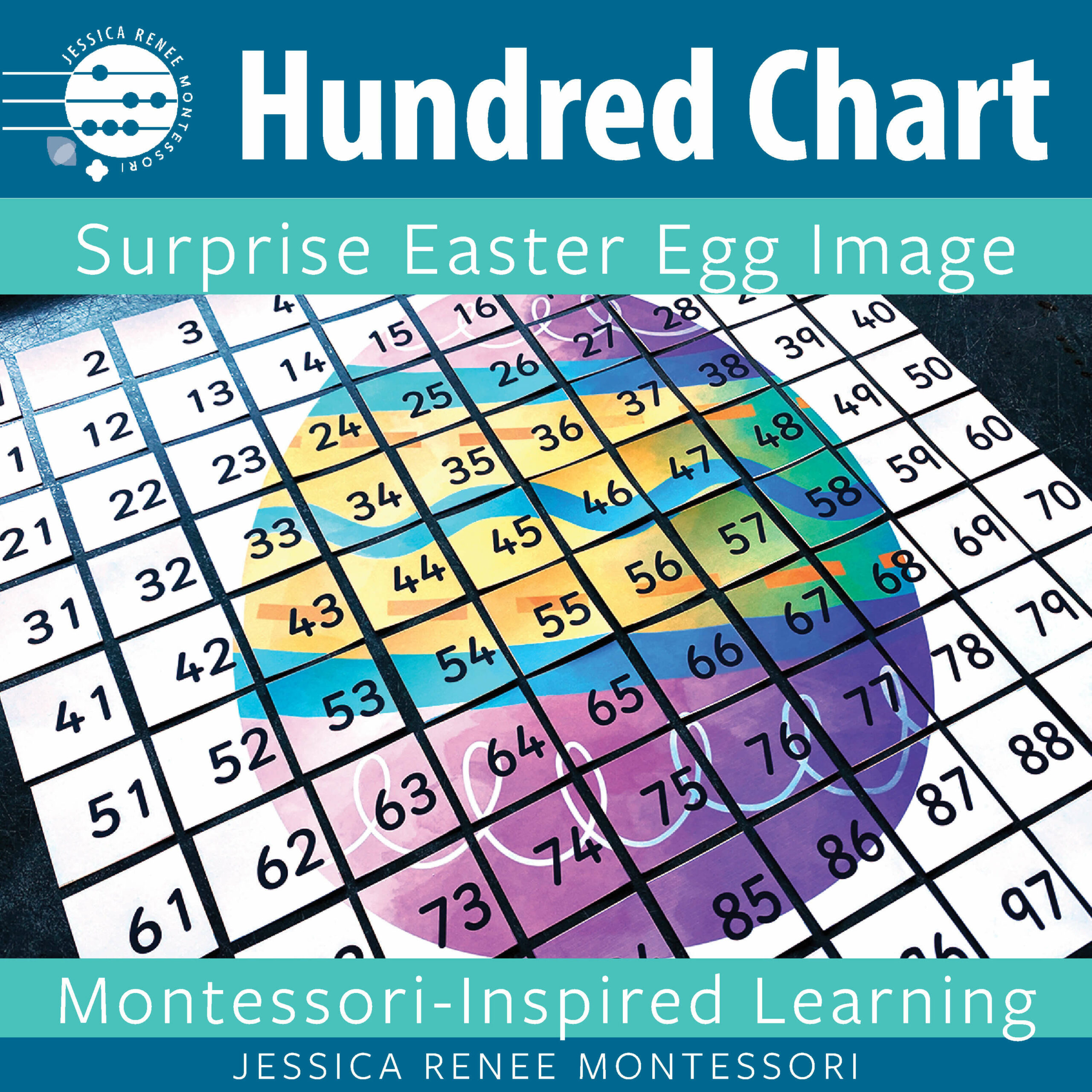 Montessori Math 100 Chart Spring and Easter Egg | Made By Teachers