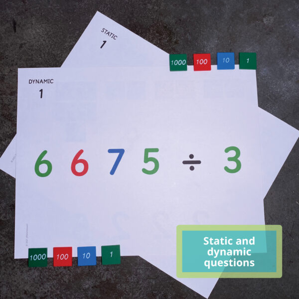 Montessori Math 4-Digit Stamp Game Division with Large Cards | Made By ...