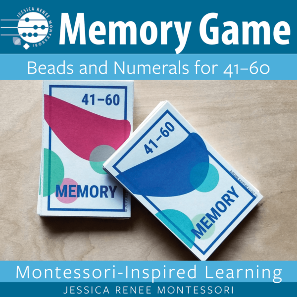 Montessori Math Memory Game: Beads and Numerals for 41-60 | Made By ...