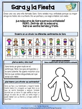 FEELINGS & SELF-AWARENESS Lesson - Feelings Behind Mask SPANISH VERSION ...