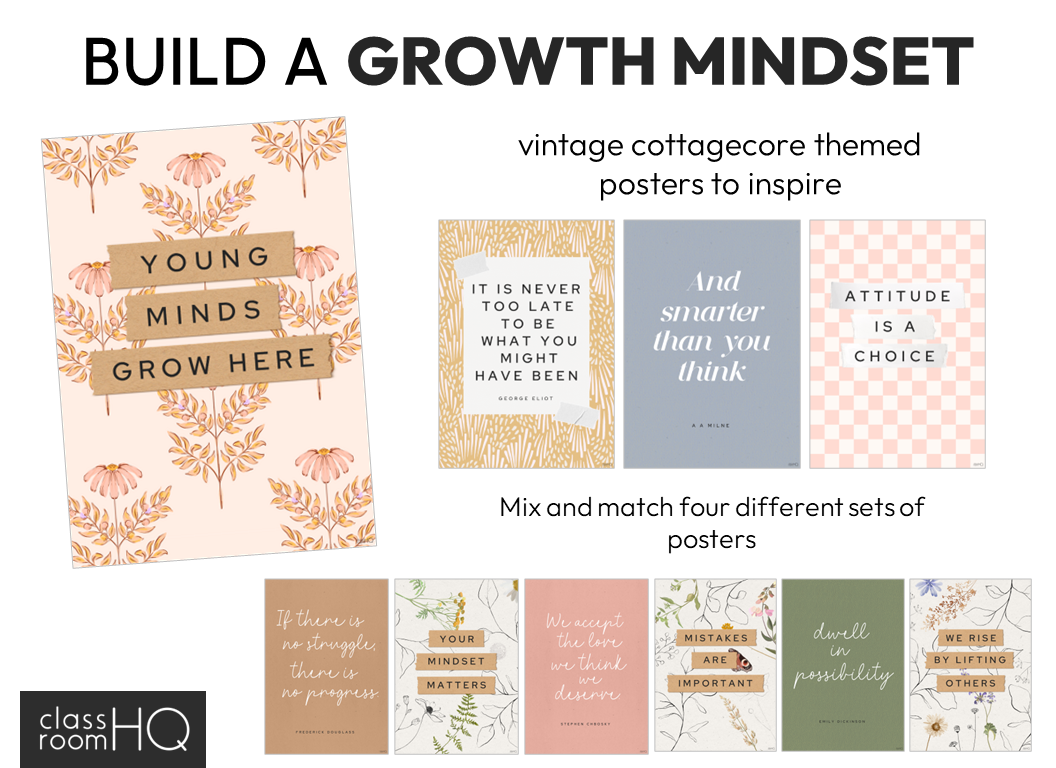 COTTAGECORE Inspirational Classroom Posters | Made By Teachers