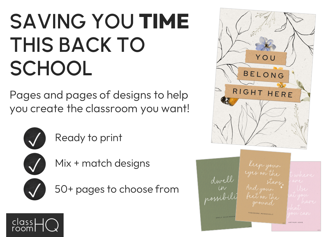 COTTAGECORE Inspirational Classroom Posters | Made By Teachers