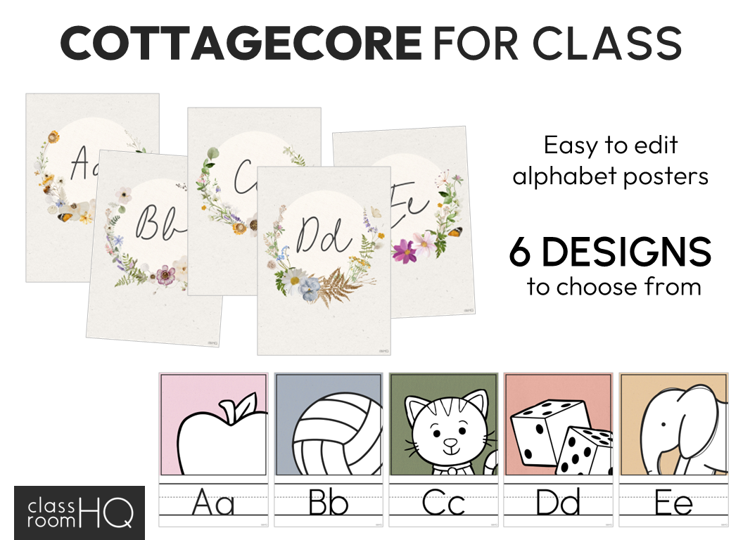 COTTAGECORE Alphabet Posters | Made By Teachers