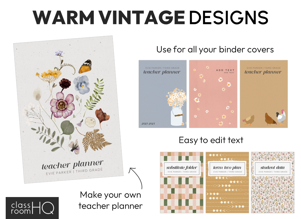 COTTAGECORE Binders + Book Covers Pack | Made By Teachers