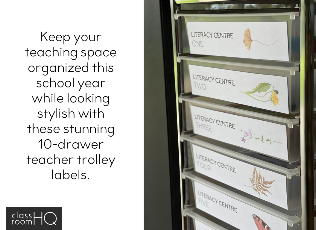 COTTAGECORE 10 Drawer Teacher Rolling Cart Trolley | Made By Teachers