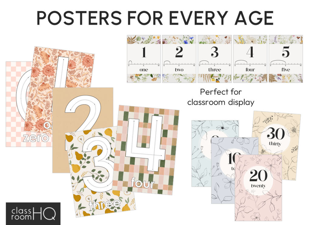 COTTAGECORE Number Posters | Made By Teachers
