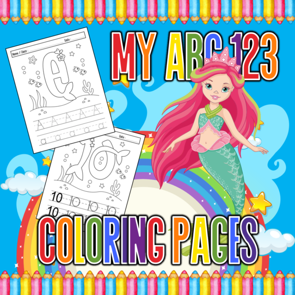 ABC 123 Mermaid Coloring Pages | Made By Teachers