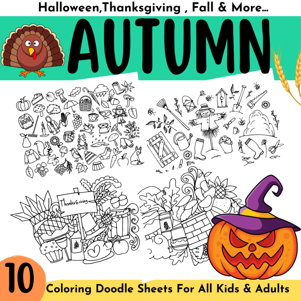Fall and Thanksgiving Coloring Pages, Fall Art Activities, Autumn ...