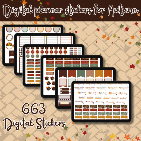Digital Planner Stickers for Goodnotes / Autumn | Made By Teachers