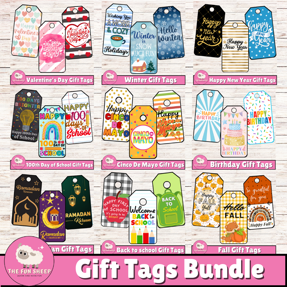 All Year Gift Tags Bundle (Back to School, Holidays, Birthday & More ...