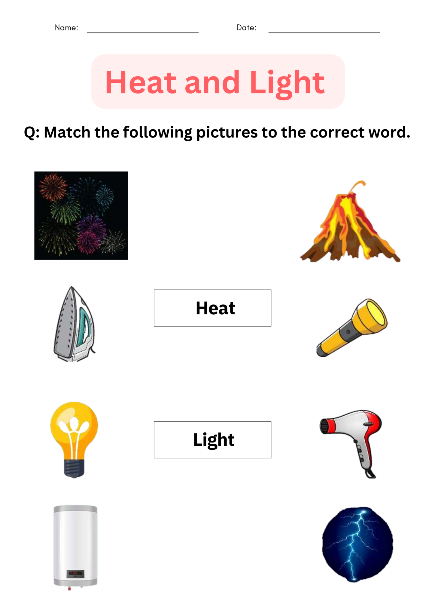Forms of Energy Set with Heat and Light Activities for 1st 2nd 3rd ...