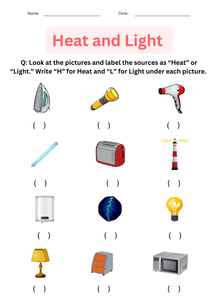 Forms of Energy Set with Heat and Light Activities for 1st 2nd 3rd ...