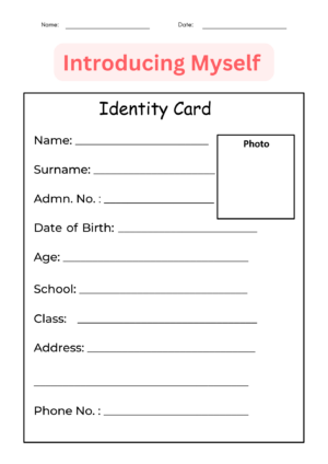 All About Me - printable Introducing Myself worksheet for grade 1, 2, 3 ...
