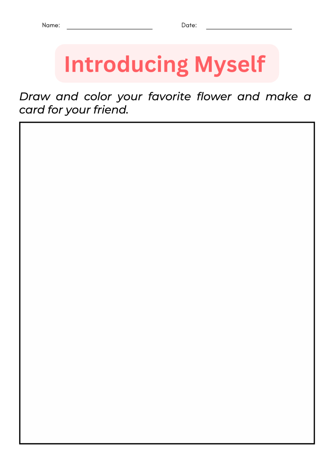 All About Me - printable Introducing Myself worksheet for grade 1, 2, 3 ...