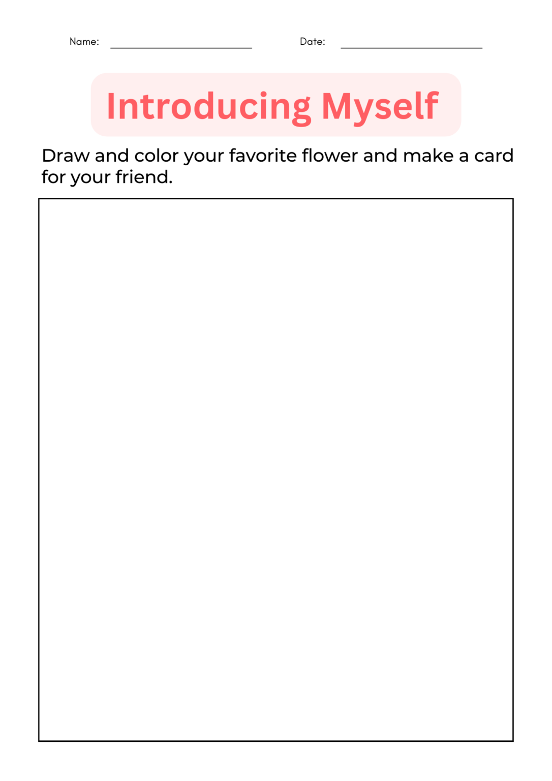 All About Me - printable Introducing Myself worksheet for grade 1, 2, 3 ...