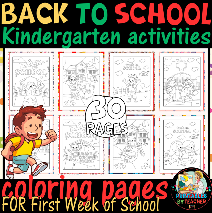 Colorful Back to School Coloring Pages for Kids: Beginning of the Year ...