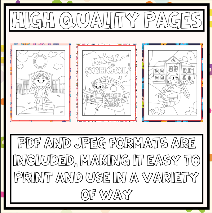 Colorful Back to School Coloring Pages for Kids: Beginning of the Year ...