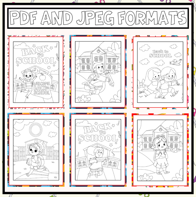 Colorful Back to School Coloring Pages for Kids: Beginning of the Year ...