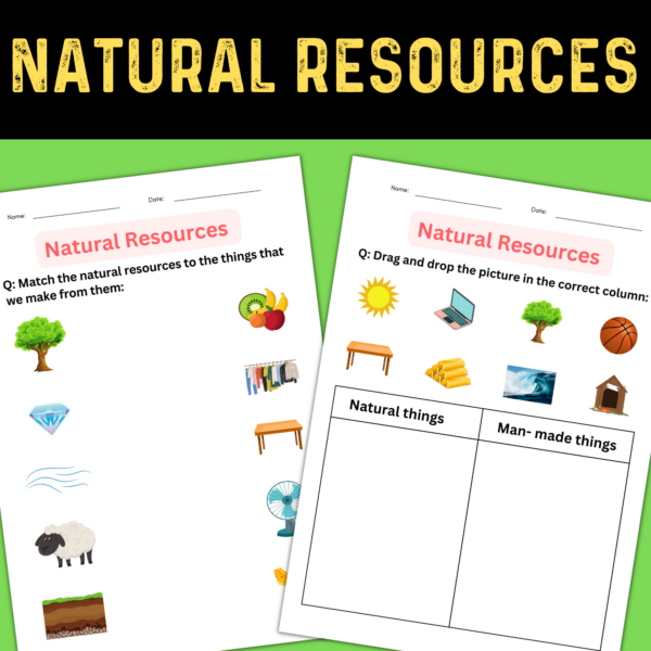 printable natural resources - Natural and Man-made worksheets for grade ...
