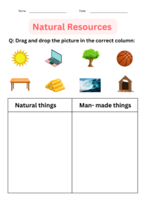 printable natural resources - Natural and Man-made worksheets for grade ...