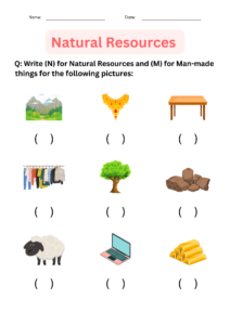 printable natural resources - Natural and Man-made worksheets for grade ...