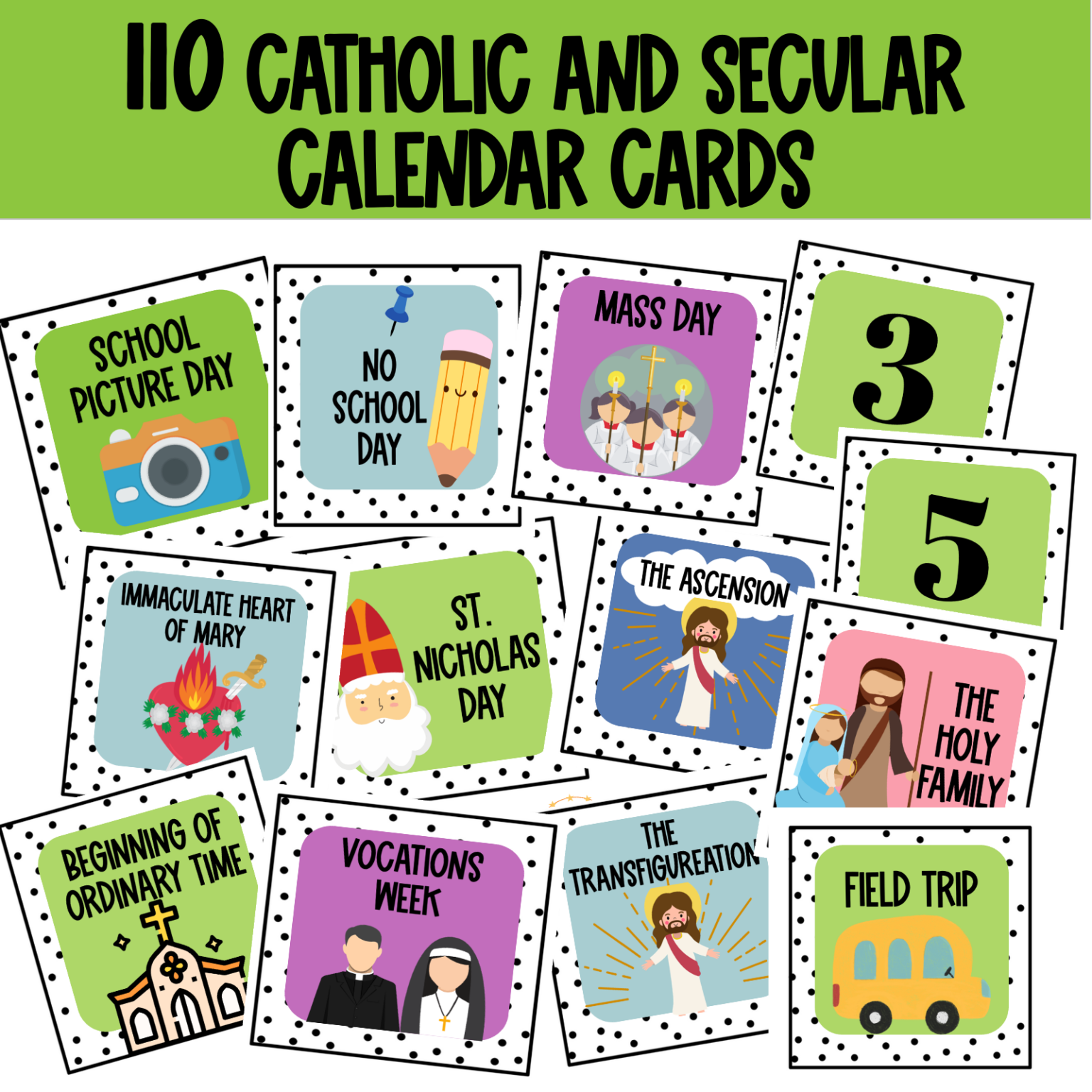 Calendar Cards - Catholic and School Holidays & Events | Made By Teachers