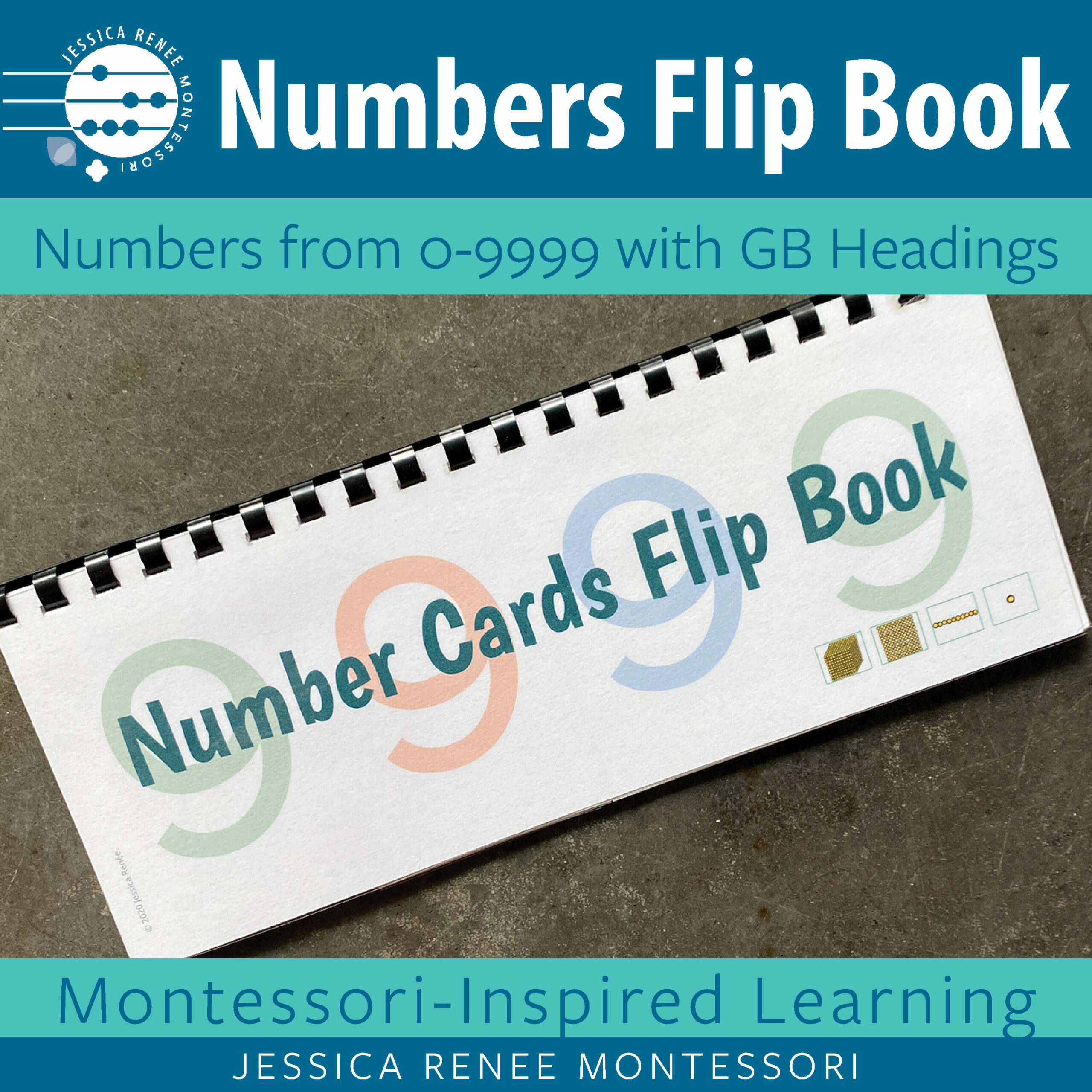 Montessori Number Cards Flip Book Golden Beads | Made By Teachers