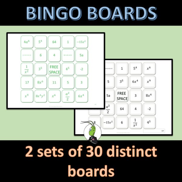 Exponent Rules BINGO Task Cards Algebra 1 Game | Made By Teachers