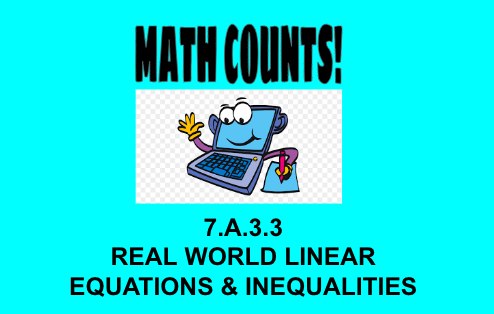 Complete Online Distance Learning 7th Math Real World Equations ...