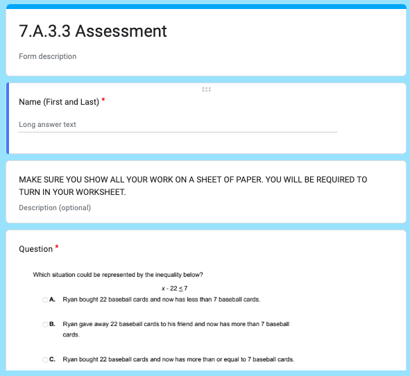 Complete Online Distance Learning 7th Math Real World Equations ...