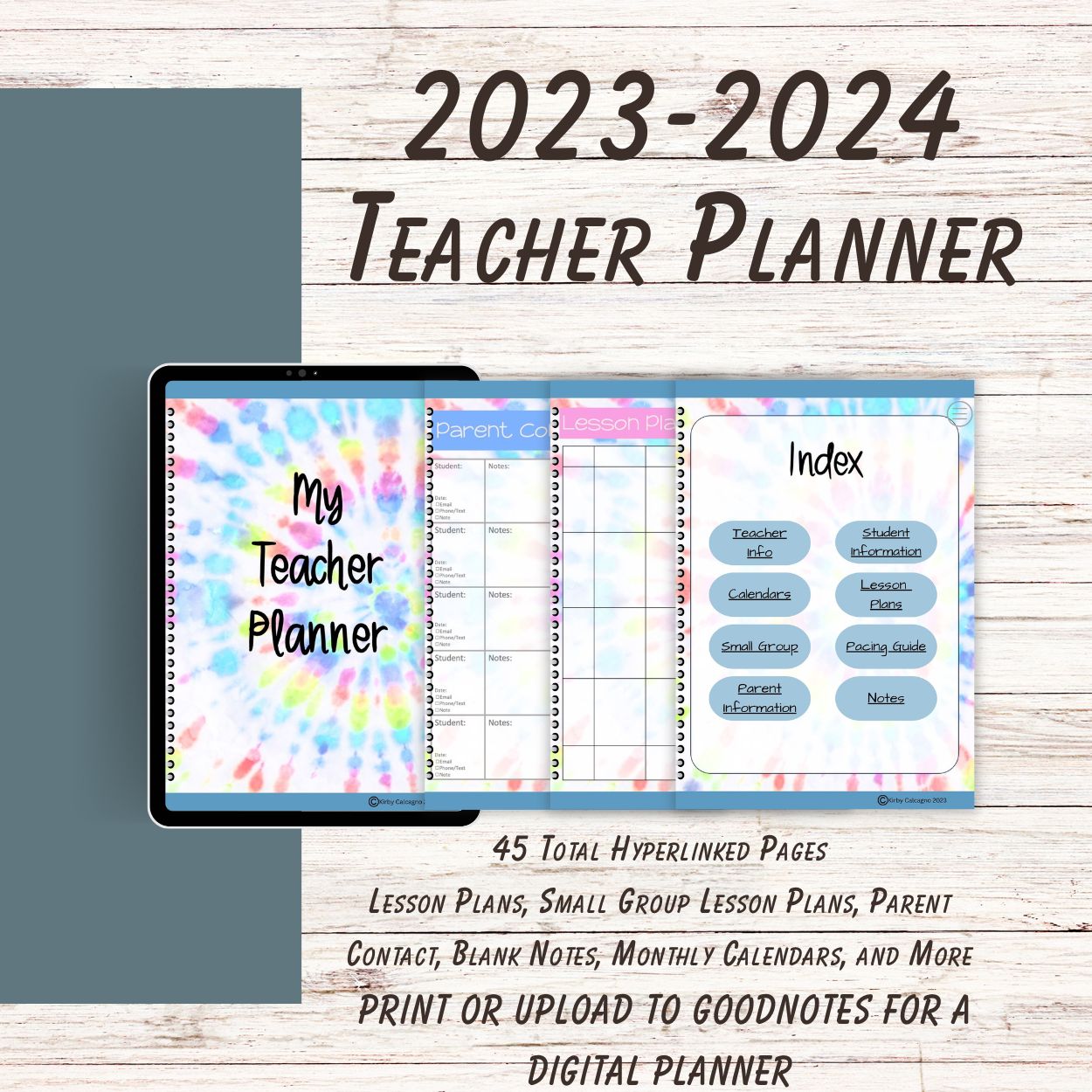Digital Teacher Planner 2023-2024: Tie Dye | Made By Teachers