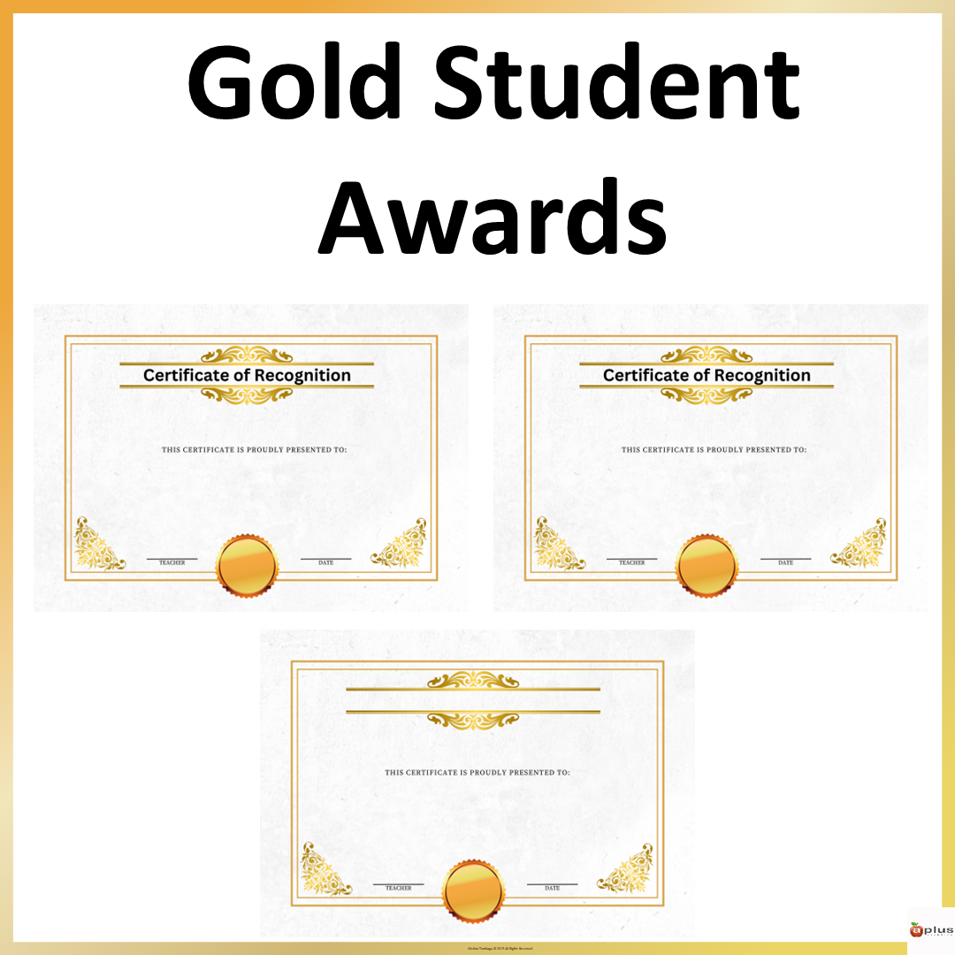 Gold Theme Award Certificates Editable | Made By Teachers