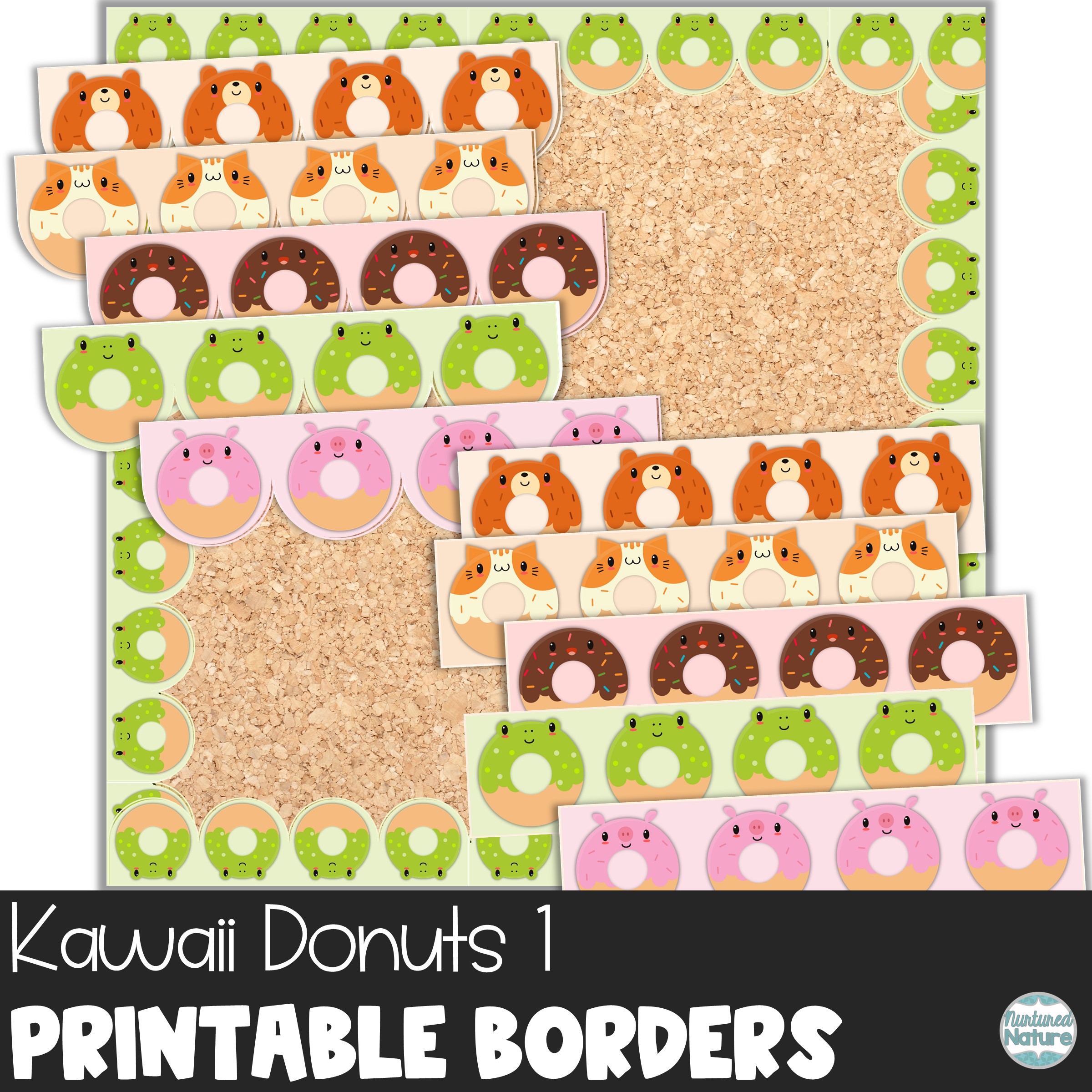 Bulletin Board Border - Kawaii Donuts - Printable Classroom Decor ...