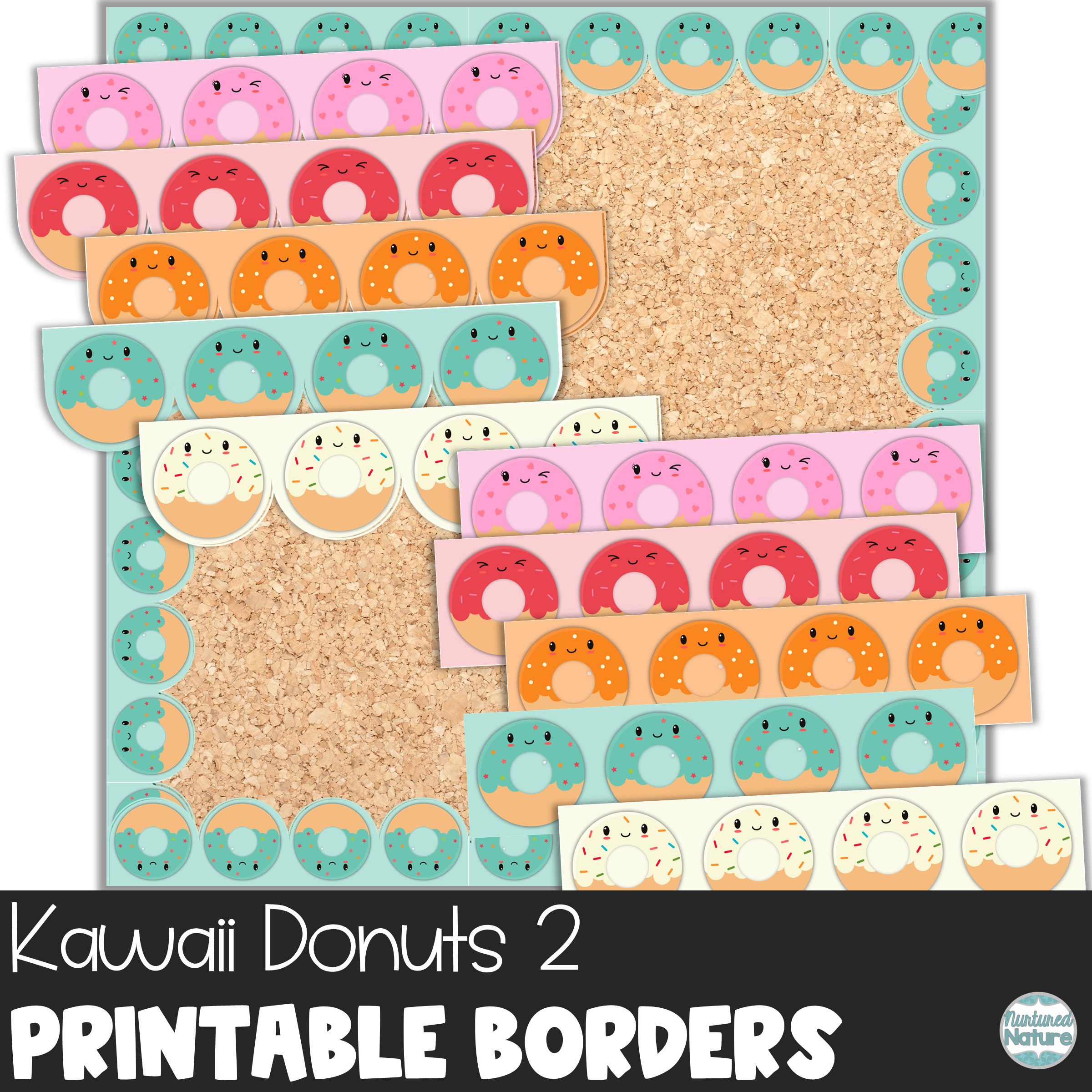 Bulletin Board Border - Kawaii Donuts 2 - Printable Classroom Decor ...
