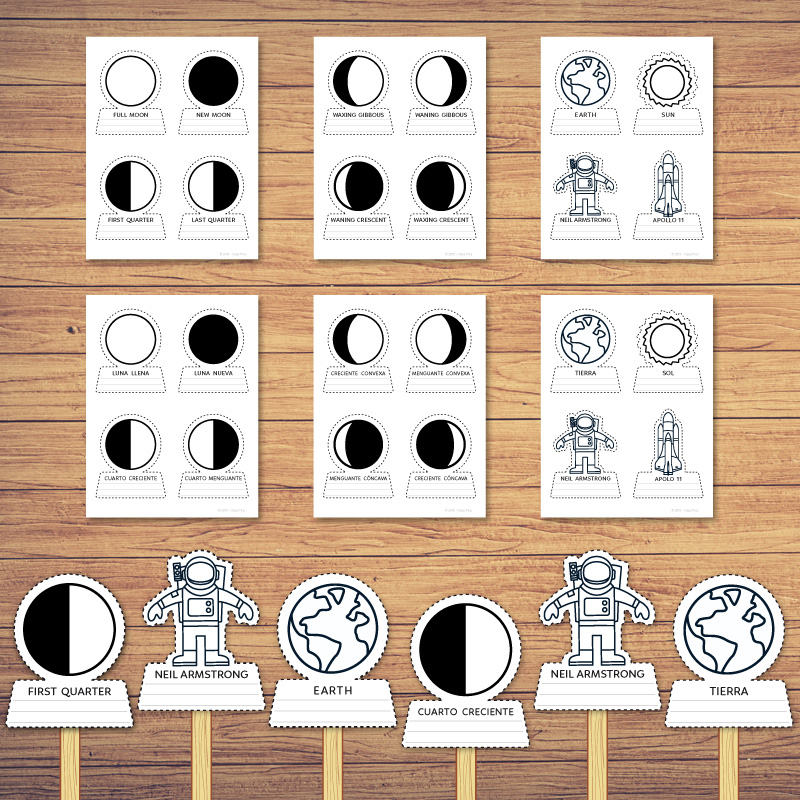 Moon Phases Stick Puppets, Bracelets and Cootie Catchers BUNDLE | Made ...
