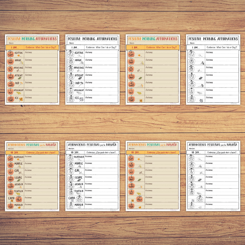I AM... Positive Affirmations | Pumpkin Acrostics BUNDLE | Made By Teachers