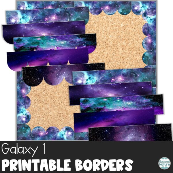 Galaxy Bulletin Board Border - Printable Classroom Decor - Space Theme ...