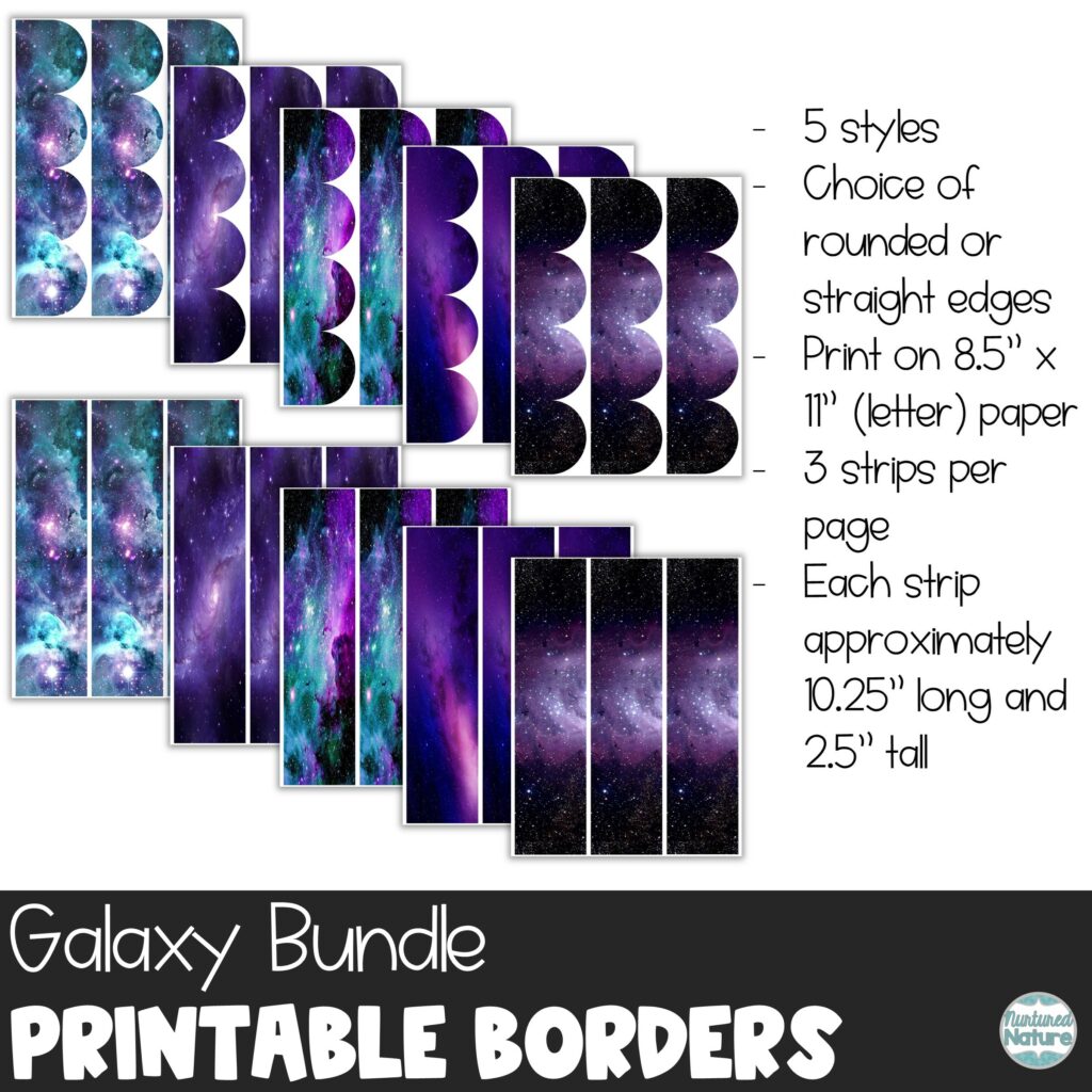 Galaxy Bulletin Board Border Bundle - Printable Classroom Decor - Space ...