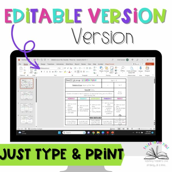 Editable Intervention & Small Group Lesson Plan Template - Made By Teachers